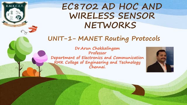 Manet Routing Protocols Issues And Classifications Pptx Computer