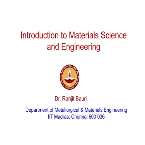 UNIT-1-MATERIAL SCIENCE introdcution and its description | PDF