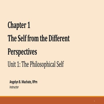 understanding the self Unit 1 Philosophical SELF | PDF