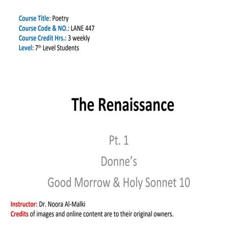 Unit 1-renaissance-pt-2 | PPT | Poetry | Books and Literature