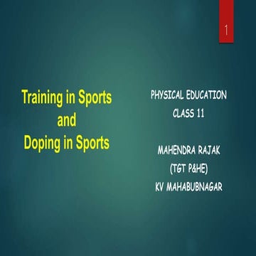 Training In Sports. Class 12 Physical education | PDF
