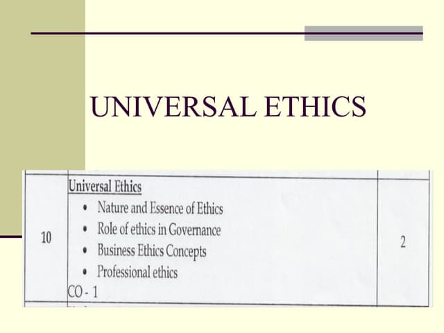 Ethics and governance unit 1 | PPTX