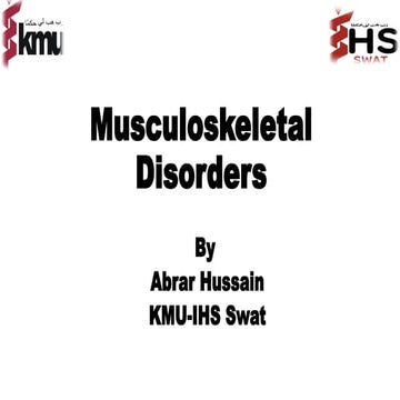 Musculoskeletal Disorders: a lecture discussing musculoskeletal ...