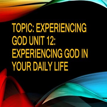 November 25 2018 - Sunday service - Experiencing God Unit12 ...