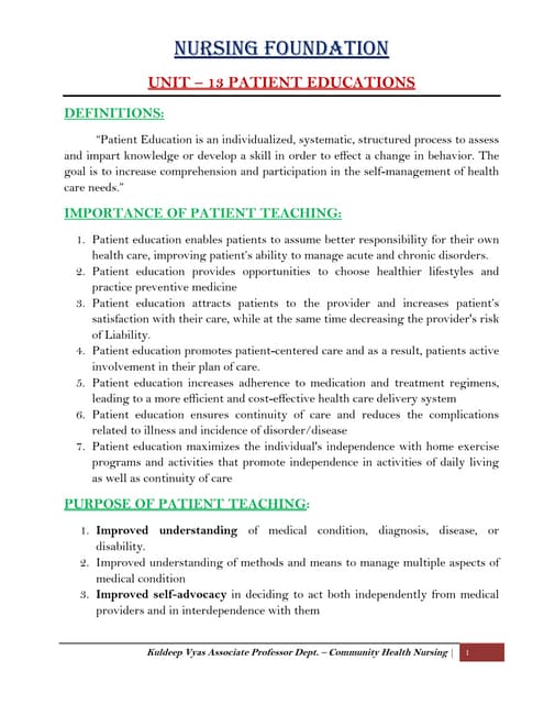 Patient teaching | PPT