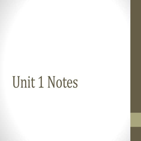 Unit 1 | PPT