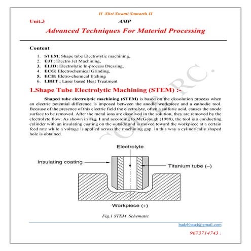 AMP Unit.3 advanced manufacturing techniques for material processing ...