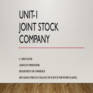 UNIT-1 company law.pptx joint stock company , Meaning, Definition ...