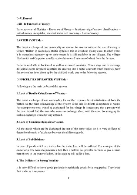 Evolution of money and functions.pdf | Currencies | Economy