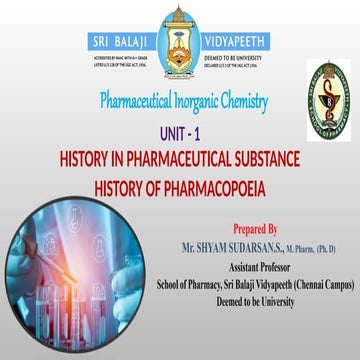 Unit - 1 History of Pharmaceutical Substances & Pharmacopoeia.pptx