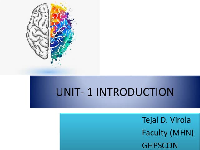 Unit 3 ( mental health and mental hygiene) | PPTX | Mental Health ...