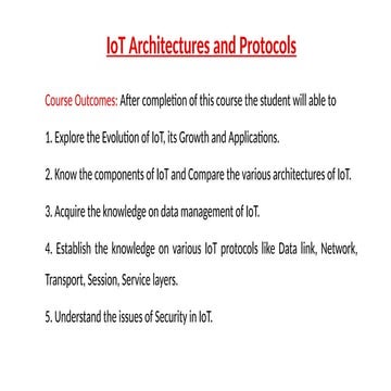 Fundamentals of Internet of Things (IoT) Part-2 | PPTX