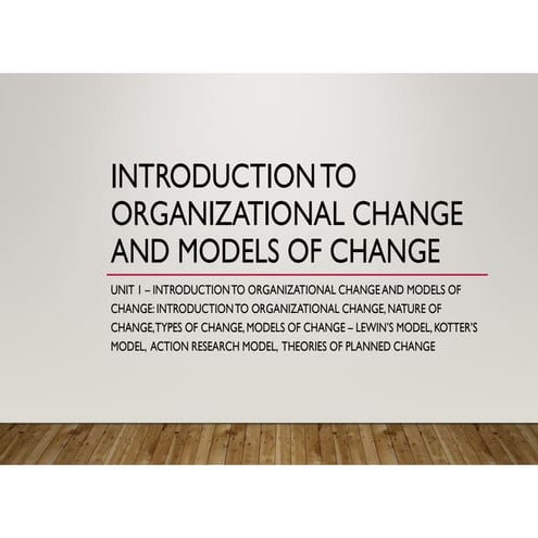 Organizational change and development models | PPT