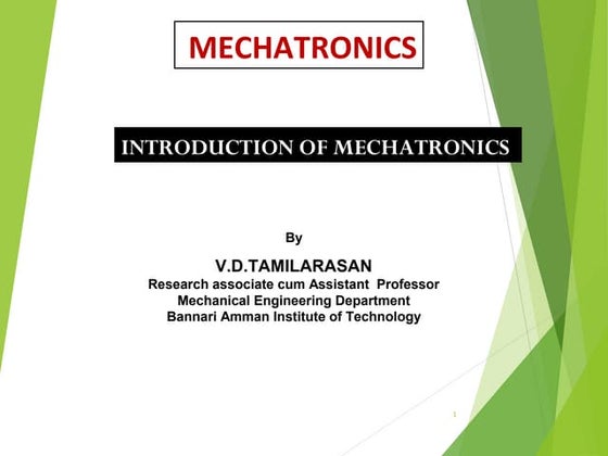 Mechatronics | PPT | Robotics | Technology & Computing