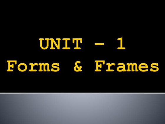 Unit 1 (part-1, basic tags) | PPT