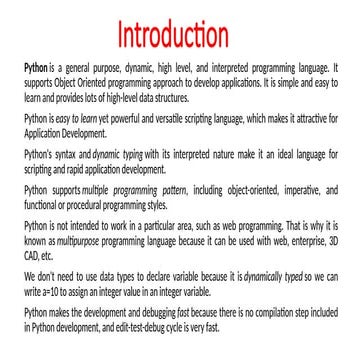 Online Python Tutorial 2025 - Tpoint Tech | PPTX