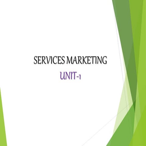 Services Marketing, Skill Based subject , Unit- 1 | PPTX