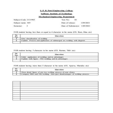 Unit 1 test welding | DOCX