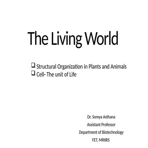 The Living World Part_Cells:Introducution to Cell | PPTX