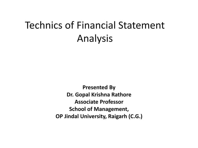 Financial Statement Analysis | PPTX