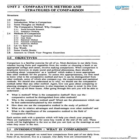 Unit 2 Comparative methods and Approaches | PDF