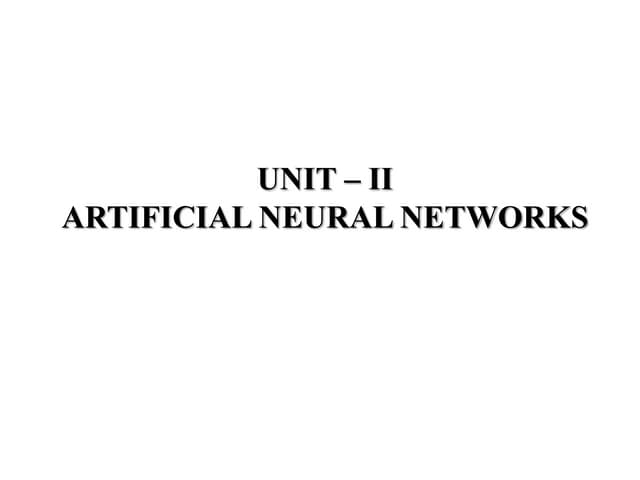 Artificial neural networks | PPTX