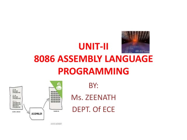 Assembler directives and basic steps ALP of 8086 | PDF