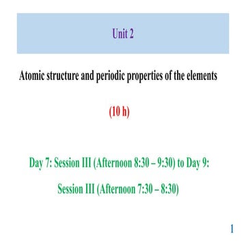 Atomic structure and periodic properties of the elements | PPTX