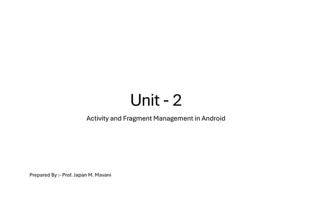 Anatomy of android application | ODP