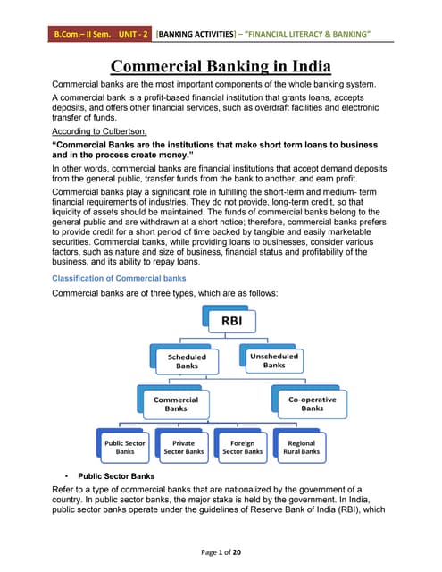 commercial bank and its functions. | PPTX