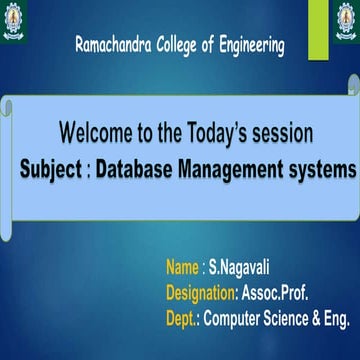 Database Management System Ppt