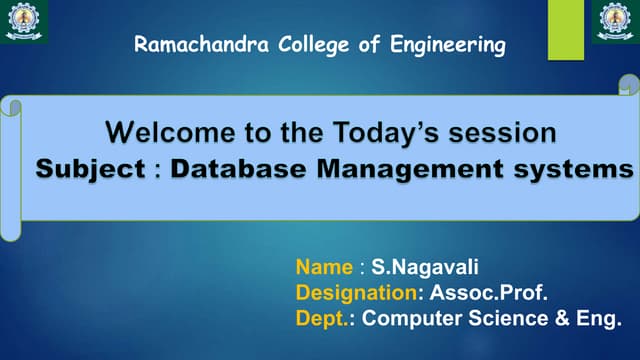 Database Management System Ppt