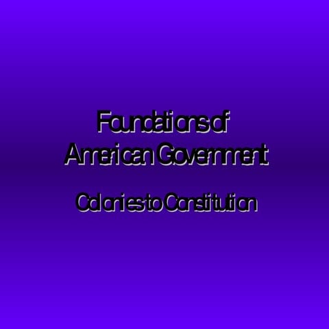 Unit 2 Foundations Of American Government | PPT