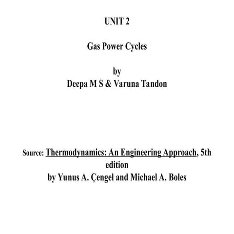 gas power cycle of the engine otto and die | PPT | Physics | Science