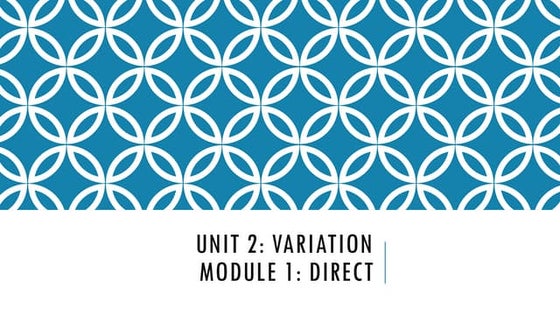 direct and inverse variations | PPTX