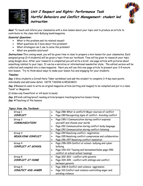 Unit 2 performance task student handout | PDF