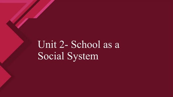 Social system of the school | PPT
