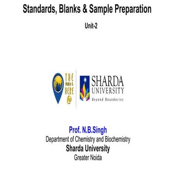 Unit-2-Standards, Blanks & Sample Preparation.pptx | Physics | Science