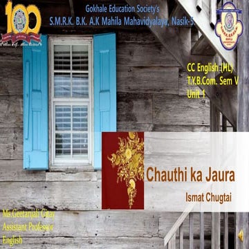 Unit.1.4.chauthi ka jaurha.chugtai | PPTX