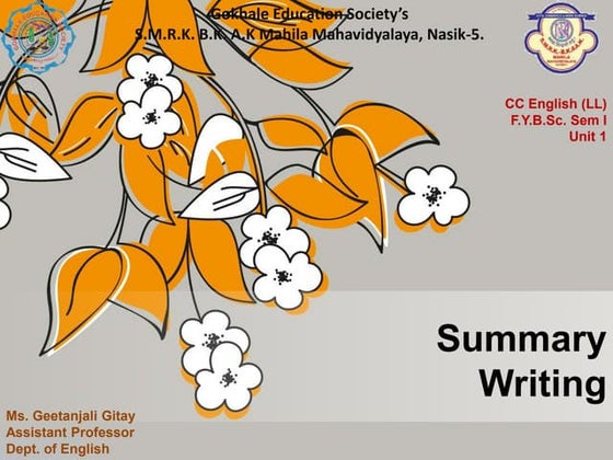 Summarizing | PPT