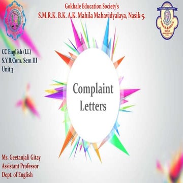 Unit.3.1.complaint letters | PPT