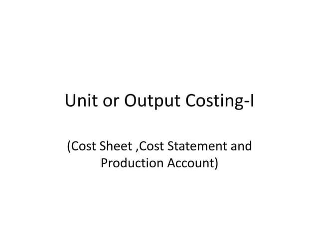 Cost Accounting: Unit-5 Cost Sheet Questions & Answers | PDF
