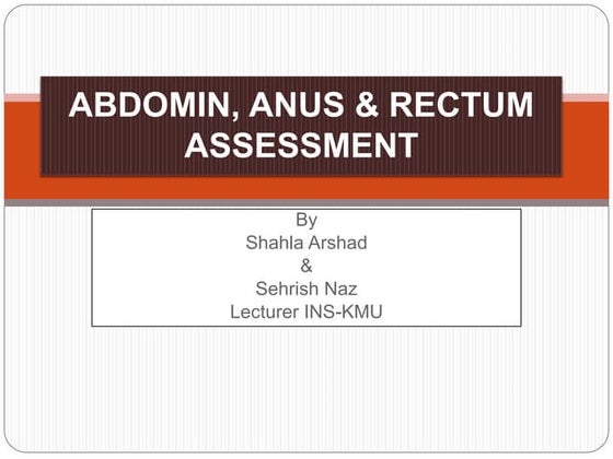 Assessment of the abdomen | PPT