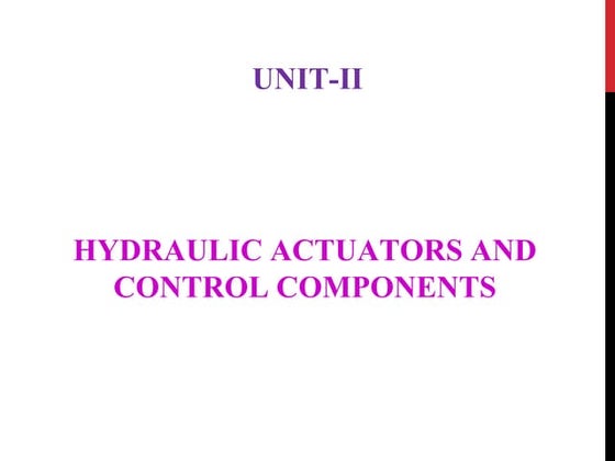 Components of hydraulic system | PPT