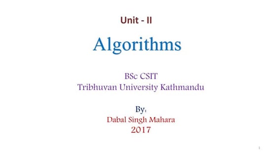 Unit 1 Chapter 1 Design And Analysis Of Algorithms Ppt