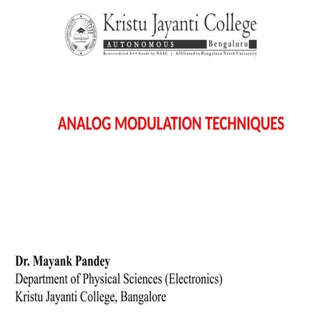 Unit 2 Analog Modulation Techniques Pptx