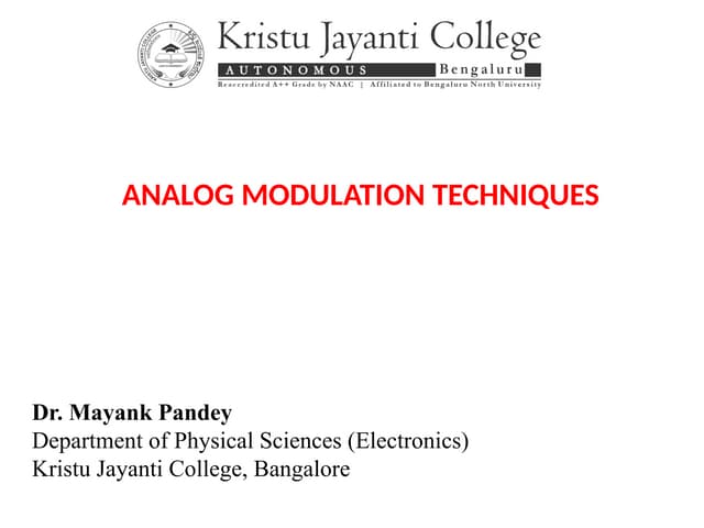 Unit 2 Analog Modulation Techniques Pptx