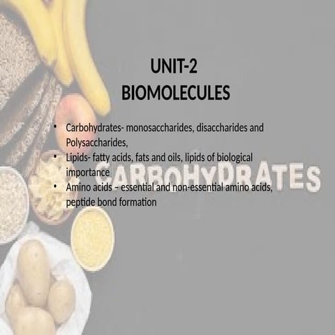 Introduction to Biomolecules: Key Points | PPTX