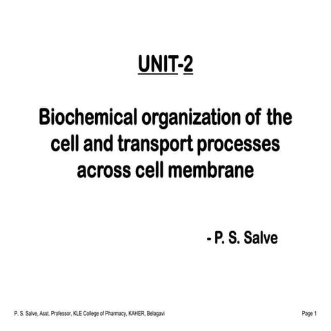 Cell and Transport Processes Across Cell Membrane | PPT