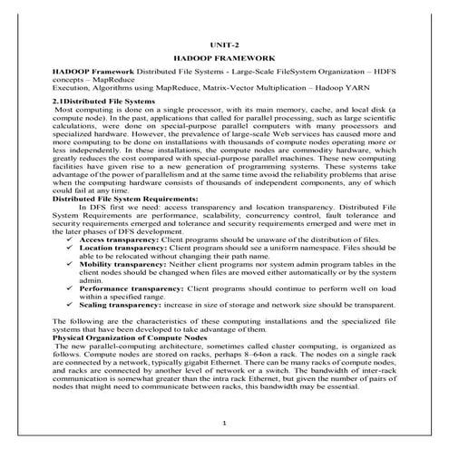 Unit 2 Hadoop Framework Pdf